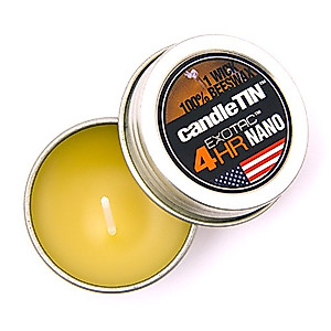 Exotac candleTIN Nano Emergency Beeswax Tealight Candle, Pack of 3