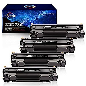 Uniwork Compatible Toner Cartridge Replacement for HP 78A CE278A use for Laserjet Pro P1606dn M1536dnf P1566 P1560 P1606 M1536 Printer Tray, 4 Black