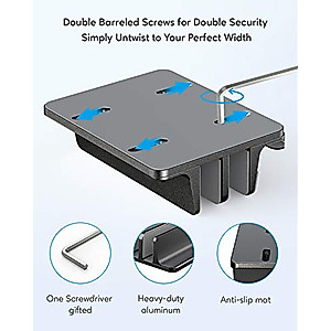 AboveTEK Vertical Laptop Stand 3 Slots for Computer, Tablet, Phone - Fits All Laptop Models (up to 17.3") - Heavy Duty Polished Aluminum Desktop Holder - Anti Slide Silicone Grips - Black