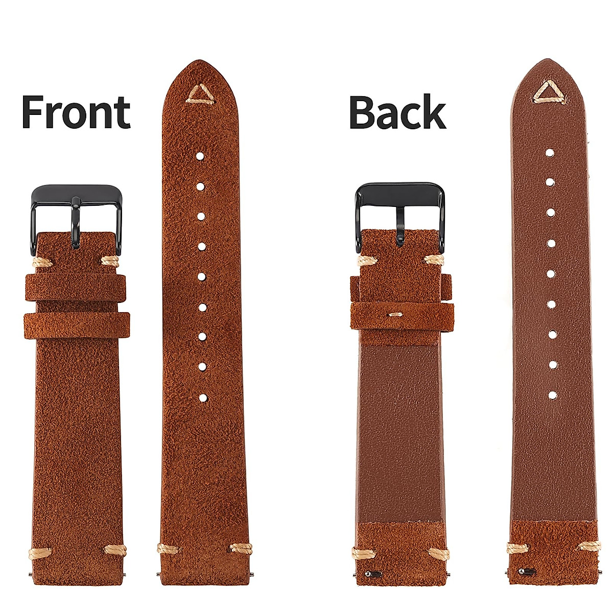 WOUKUP Quick Release Suede Leather Watch Bands Vintage Watchband for Men Watch Strap 18mm 19mm 20mm 21mm 22mm 24mm