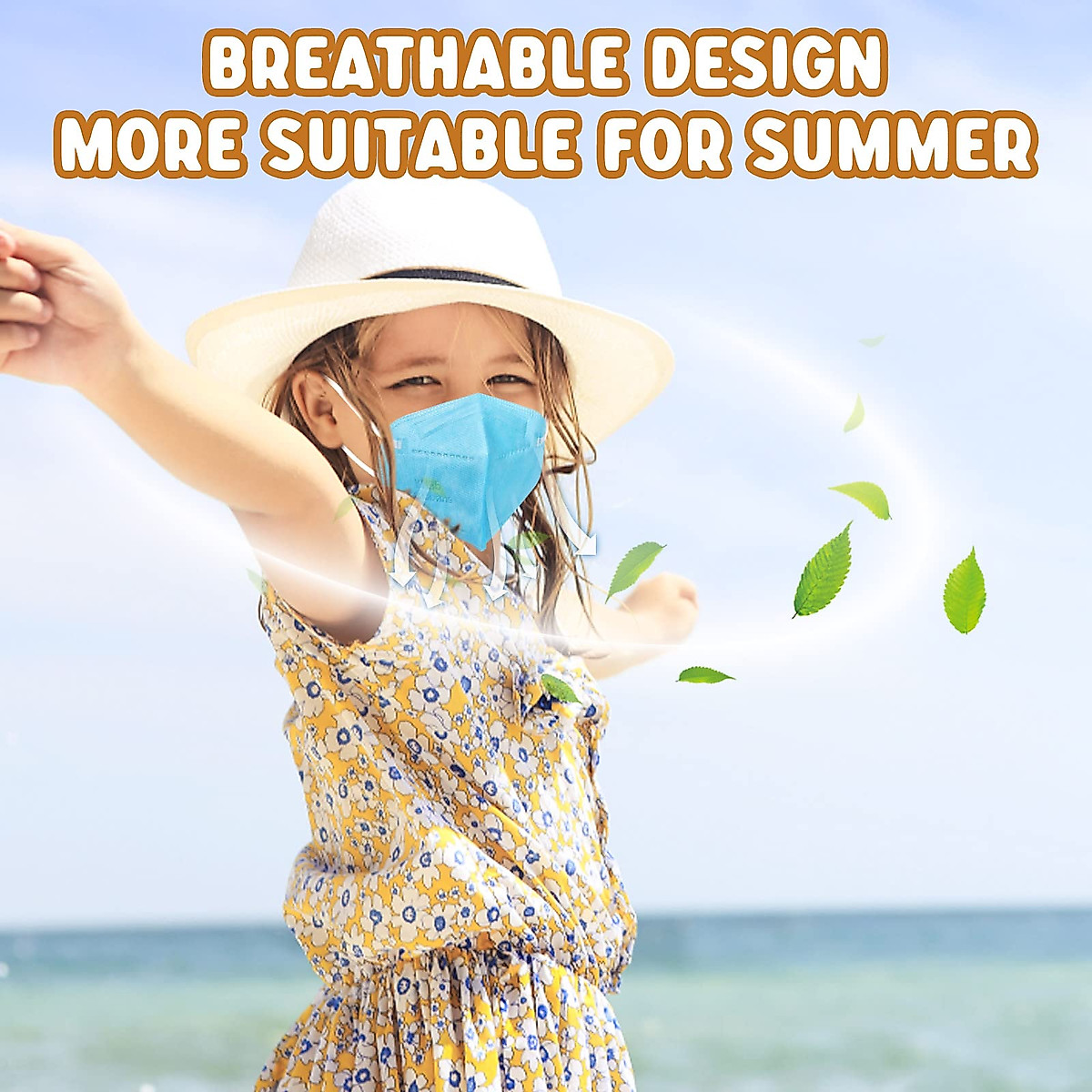 SOYES 30 Pcs Kids KN95 Face Masks, 5-Ply Multicolor Kids Protection Face Mask(Black, Navy blue, White, Pink, Light blue)