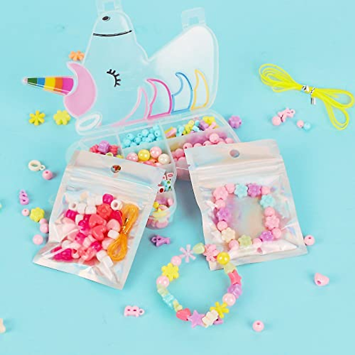 QTOP 100 Pieces Mylar Bags Holographic Packaging Bags, Foil Pouch Ziplock Bags for Food Storage and Lipgloss, Jewelry, Eyelash Packaging (3 X 4 inches)