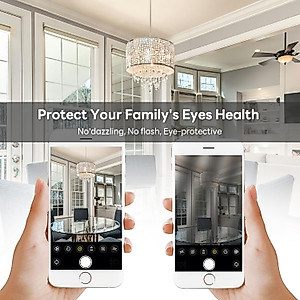 HengBo LED E12 LED Candelabra Bulbs, 60W Equivalent E12 Light Bulbs, C37 Candle Base Chandelier Light Bulbs, Non-Dimmable, Warm White 2700K, Pack of 6