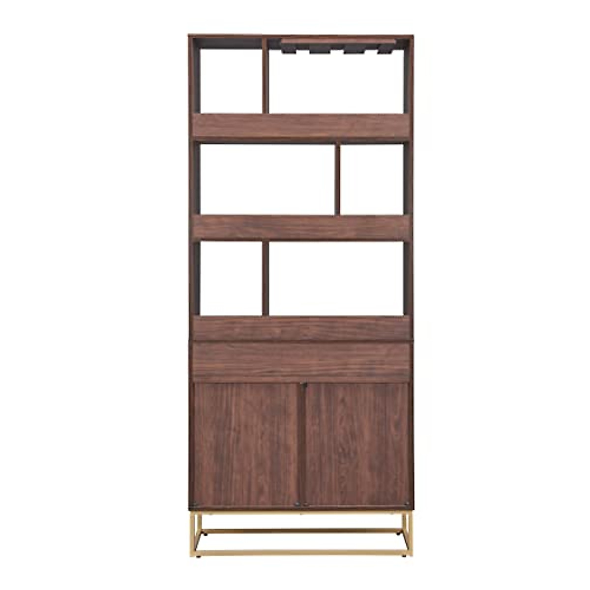 Home Source Contemporary Home Bar Shelf Walnut