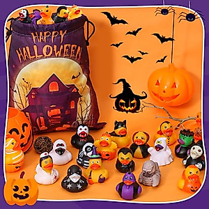 ANGGIKO 24 Pcs Halloween Rubber Ducks Gifts, Mini Rubber Ducks Bulk Bath Toys, Party Favors Rubber Duck for Jeep Halloween Decoration Trick or Treat Bags Fillers, Goodie Bags Stuffers Party Supplies