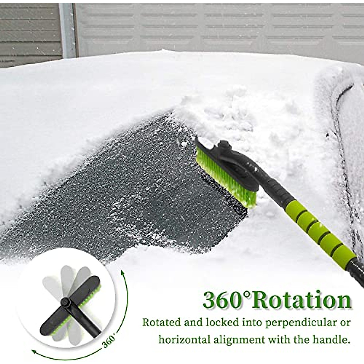 Ice Scraper for Car Windshield, SEAAES Extendable Snow Brush Remover with Foam Grip for Car Auto SUV Truck Windows
