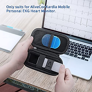 YINKE Case for AliveCor Kardia Mobile Heart Monitor EKG/Wireless 6-Lead EKG, Travel Case Protective Cover Storage Bag (Black)