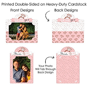 Big Dot of Happiness Bride Squad - Rose Gold Bridal Shower or Bachelorette Party Picture Centerpiece Sticks - Photo Table Toppers - 15 Pieces