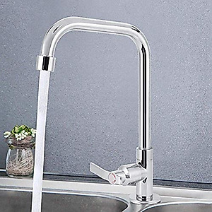 Water Faucet,360 Degree Swivel Spout Kitchen Sink Faucet Cold Water Mixer, Modern Lead-Free Commercial Bar Sink Faucet fit for 1 hole Single Handle Faucet Anti-Rust