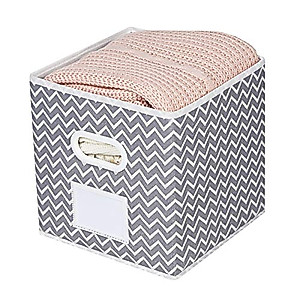 MAX Houser Fabric Cloth Storage Bins,Foldable Storage Cubes Organizer Baskets with Dual Handles for Home Bedroom Storage,Set of 6 (Grey)