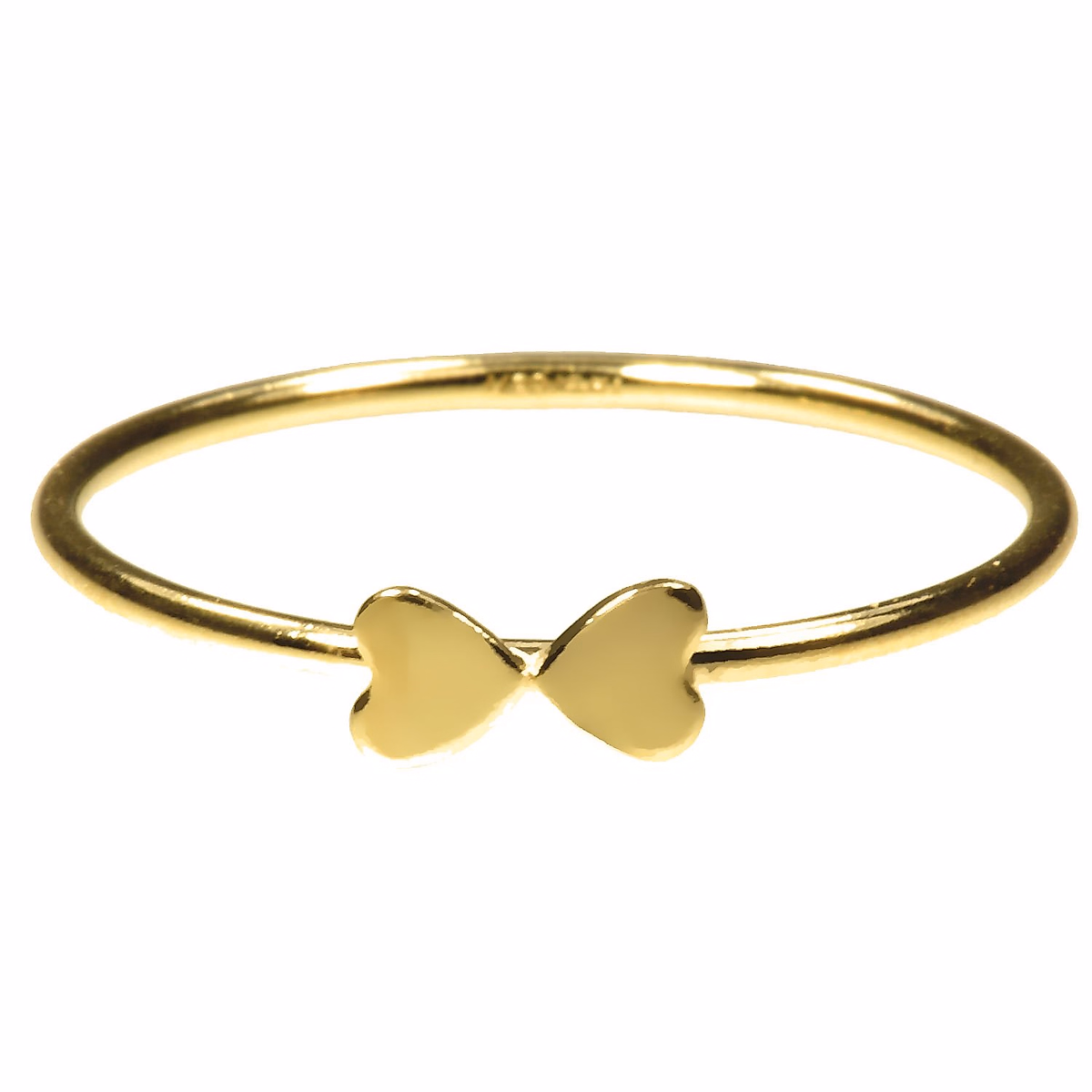 uGems 14K Gold Filled Double Heart Stacking Rings Size 7