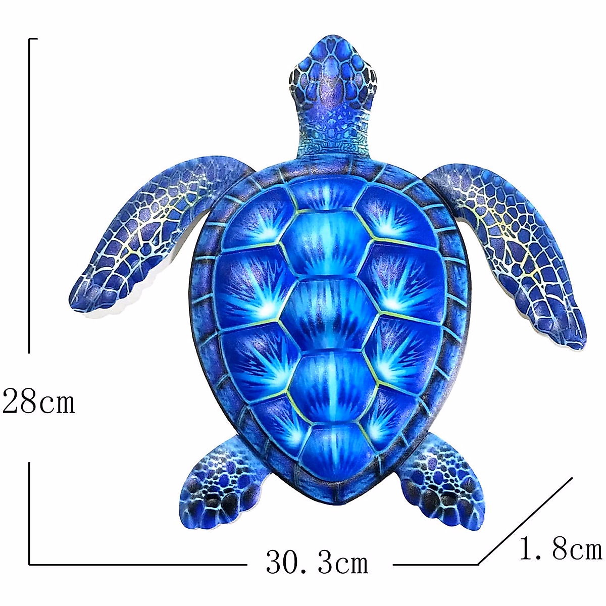 Metal Turtles Wall Art Decoration Iron Tortoise Wall Sculptures for Home Bedroom Living Room Garden Ornament - Blue