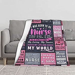 KJACGAD Nurse Gifts for Women, Rn Gifts for Nurses, Nurse Practitioner Gifts for Women, Nursing School Gifts for New Nurses, Nurse Appreciation Gifts, Nurse Graduation Gift Throw Blankets 60x50 Inch