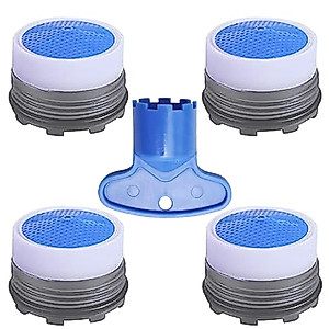 BOETOADG 4PCS Cache Aerator M16.5, Plug-In Faucet Aerator Faucet Restrictor Replacement Parts for Kitchen Cache Aerator Bathroom Sink Aerator with Key Removal Wrench Tool, 1.2GPM, 16.5mm/0.65inch