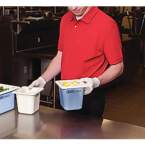 Carlisle CM1105C1402 Coldmaster CoolCheck 6" Deep Sixth-Size High Capacity Insulated Cold Food Pan, 1.7 Quart, Color Changing, White/Blue