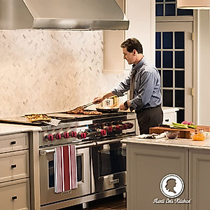 Aunti Em's Kitchen Designer Hand and Kitchen Dish Towels Woven from 100% Responsibly-Farmed, Thick, Luxurious Cotton, Oversized 20 x 30 inches, One Half Dozen, Wine Stripe