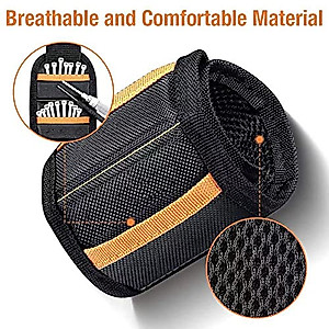 Size-adjustable Magnetic Wrist Band, Wristband for Holding Screws with 15 Strong Magnets, Tool Band Cool Christmas Gifts for Dad, husband Stocking Stuffers for Screwdriver Tool Parts