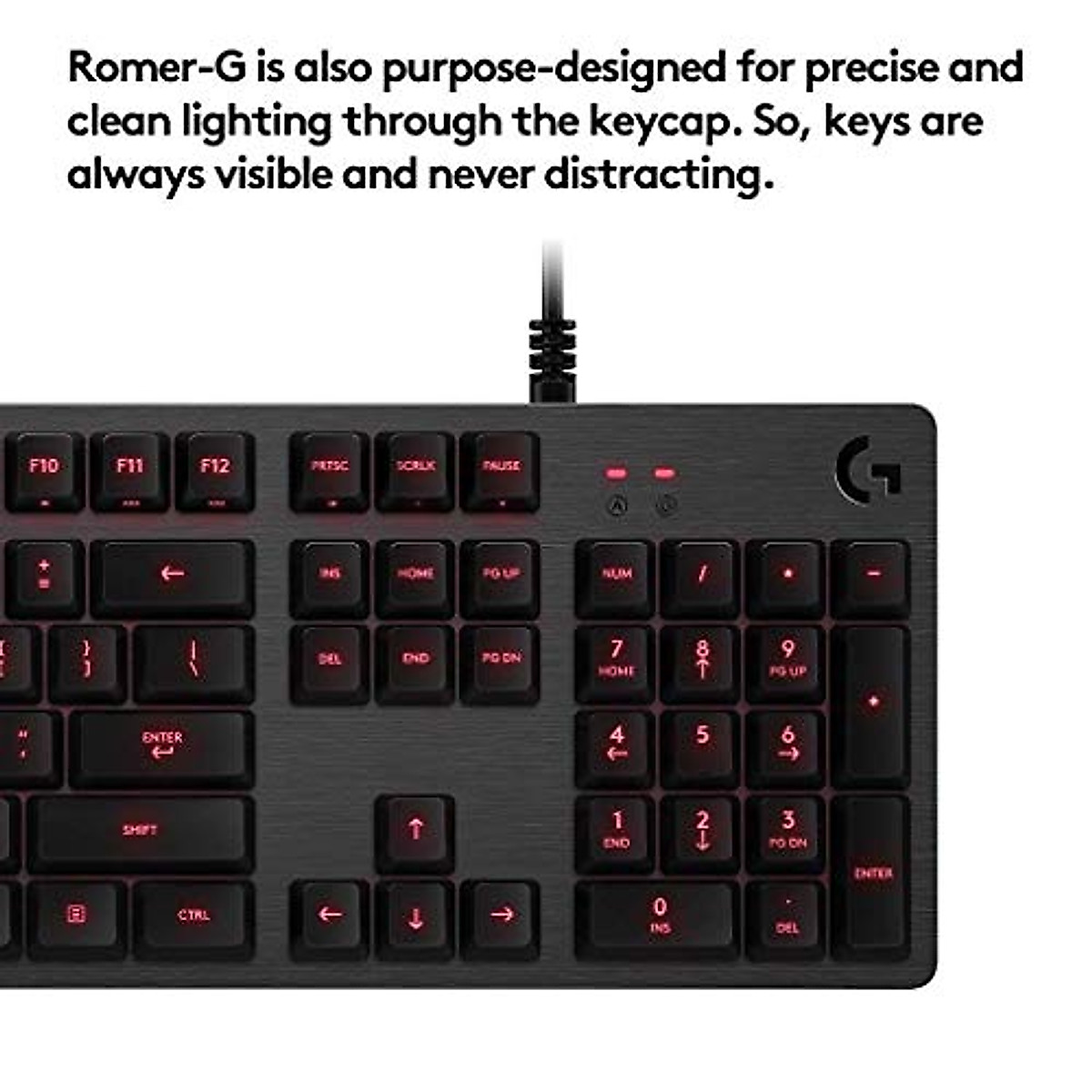 Logitech G413 Backlit Mechanical Gaming Keyboard USB Passthrough Carbon (Renewed)