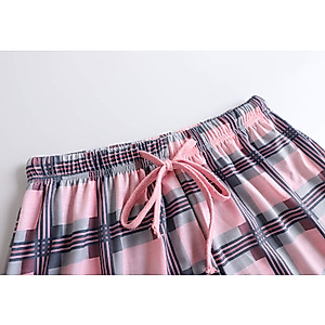 VENTELAN Women Pajamas Cute Heart Tank Top Plaid Shorts Set Summer PJS XL