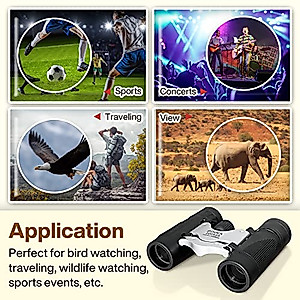 200x25 High Power Compact Binoculars with Clear Low Light Vision, Large Eyepiece Waterproof Binocular for Adults Kids, High Power Easy Focus Binoculars for Bird Watching, Outdoor, Hunting