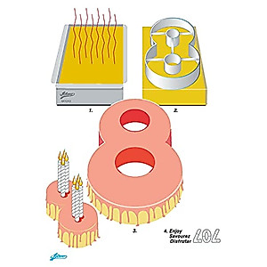 Ateco Extra Large Number Cake Mold and Cutter, 2, 11-inches Tall, Silver