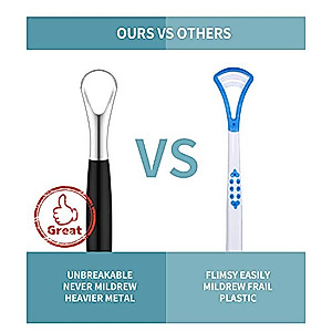 4 Pieces Tongue Scrapers, Reduce Bad Breath Cleaning Tongue Brushes Stainless Steel Oral Tongue Brushes Beauty Tools