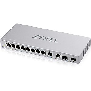 Zyxel Multi-Gig 12-Port Web Managed Switch with 2-Port 2.5G/2-Port 10G SFP+ Desktop/Wallmount, 5-Years Warranty [XGS1210-12]