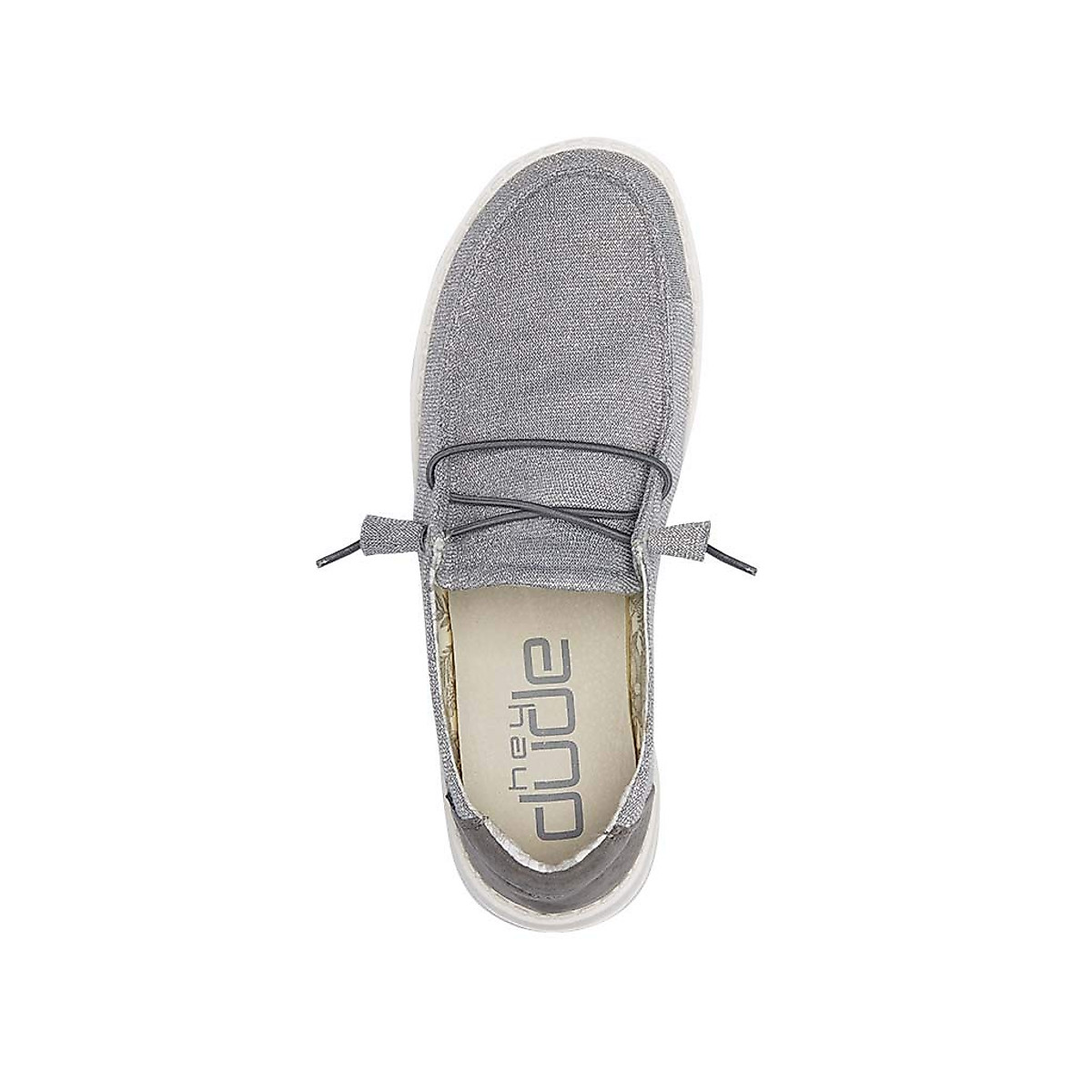 Hey Dude Women's Wendy Stretch Sparkling Grey Size 9 | Women’s Shoes | Women’s Lace Up Loafers | Comfortable & Light-Weight