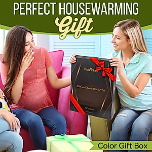 NutriChef Natural Bamboo Cheese Board Set with Bonus Condiment Cup-Extra Large Size 100% Home Organic Wooden Plate and Charcuterie Tray with 4 pcs Cutting Knife Slicer