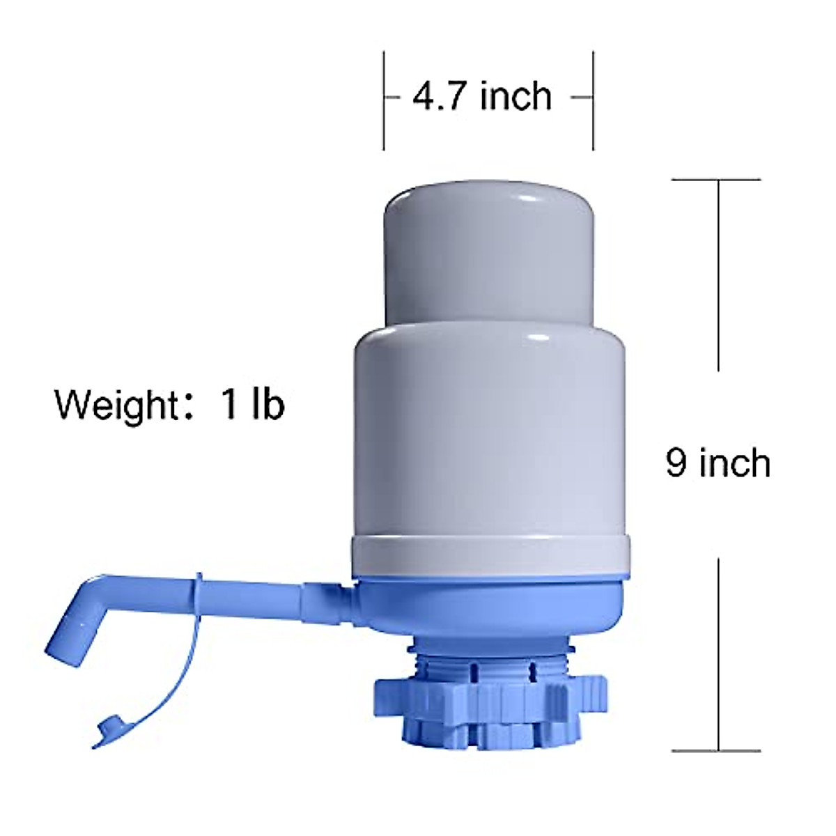 5 Gallon Water Dispenser - Manual Water Dispenser for 5 Gallon Bottle Non Drips, Easy Hand Press Water Pump Dispenser Fit for 2-6 Gallon Bottle (Blue)