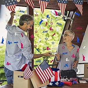 200pcs Patriotic Table Confetti, Red White Blue Sequin Sprinkles Confetti Decorations 4th of July Glitter Confetti Star Statue of Liberty Sprinkles for Patriotic Party Birthday Baby Shower Decor