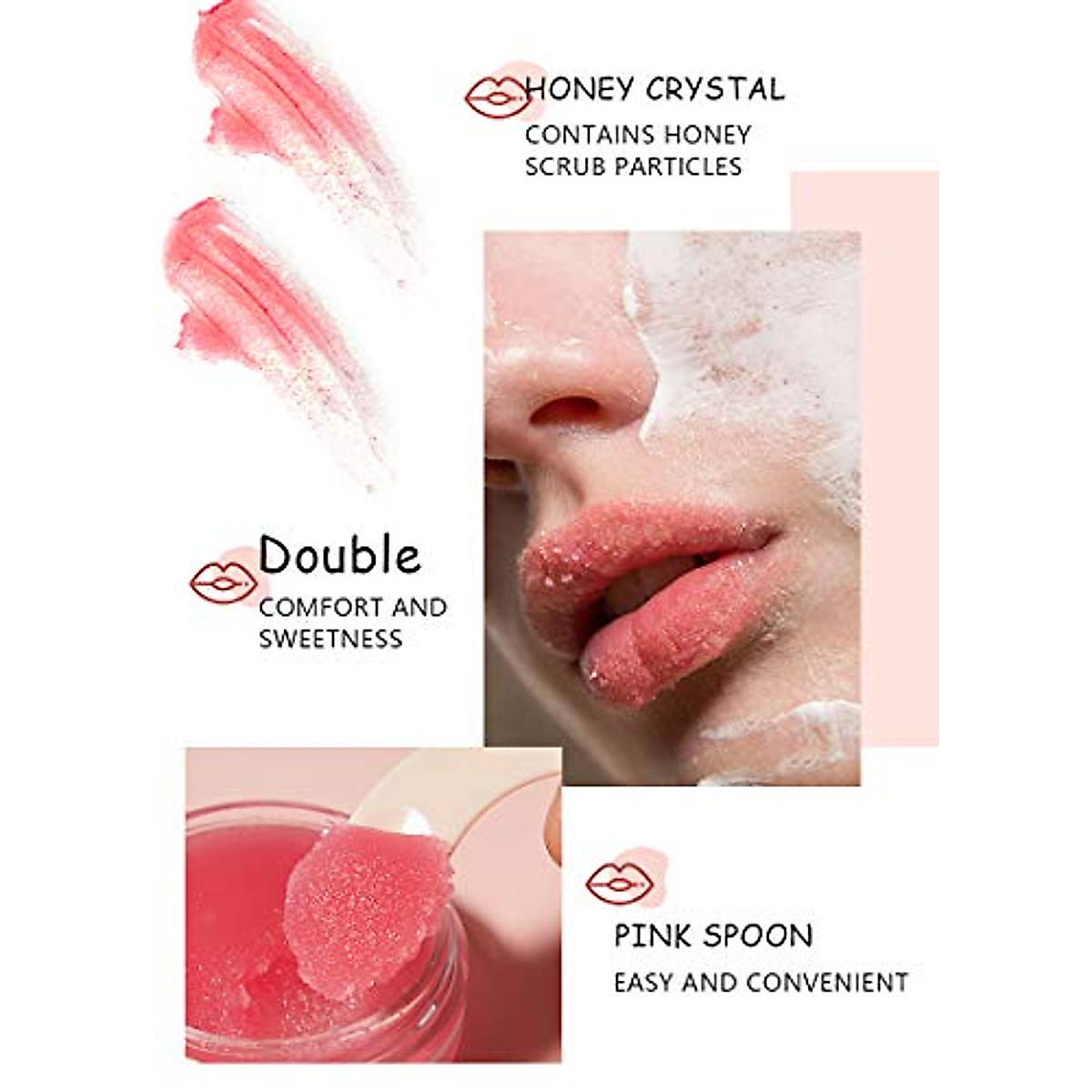 Lip Scrub, (Peach) Lip Scrubs Exfoliator & Moisturizer, Vegan Cruelty-Free Lip Sugar Scrub, Natural Gentle Lip Treatment, Dry Lip Treatment Polish & Lip Exfoliator by Samnyte