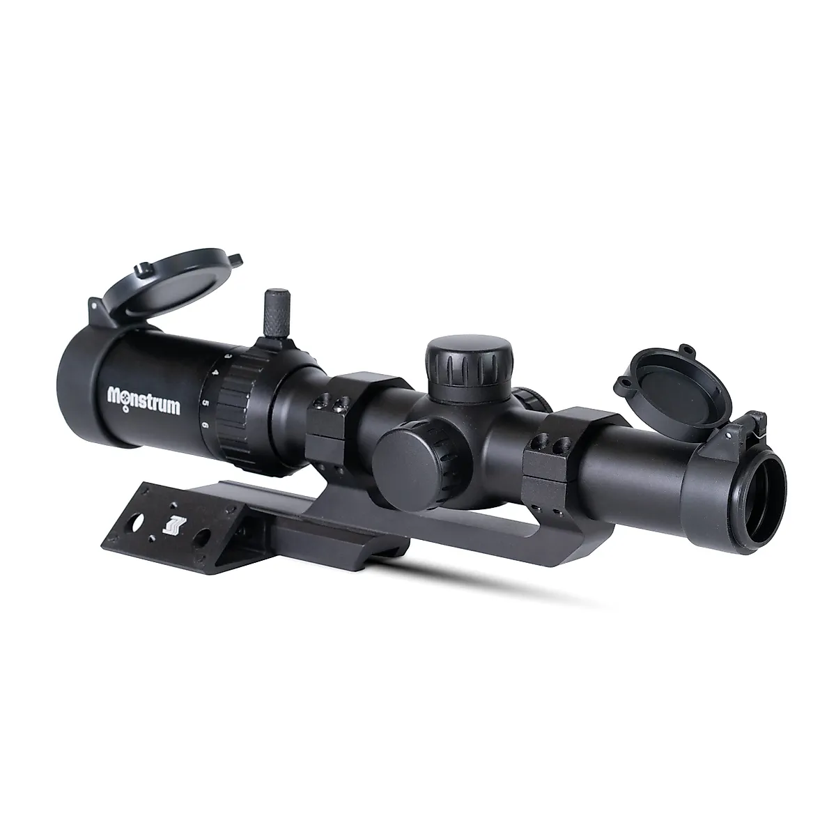 Monstrum 1-6x24 LPVO Rifle Scope with Offset Micro Red Dot Mount | Compatible with Vortex Venom/Viper/Fastfire/Docter Standard Red Dots