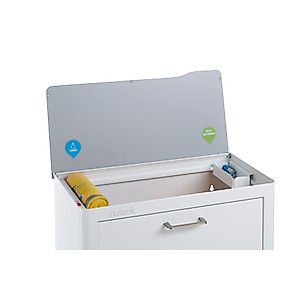 DON HIERRO - CUBEK - Recycling trash can, cabinet trash can, waste bin, 4 individual tilt-out compartments. - White