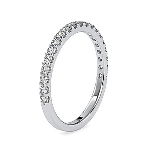 Certified Half Eternity Band Ring Studded With 0.4 Ct Natural Diamonds in 18K White Gold/Yellow Gold/Rose Gold Wedding Band Ring For Women On Her Wedding Ceremony (Color-IJ, Clarity-SI)