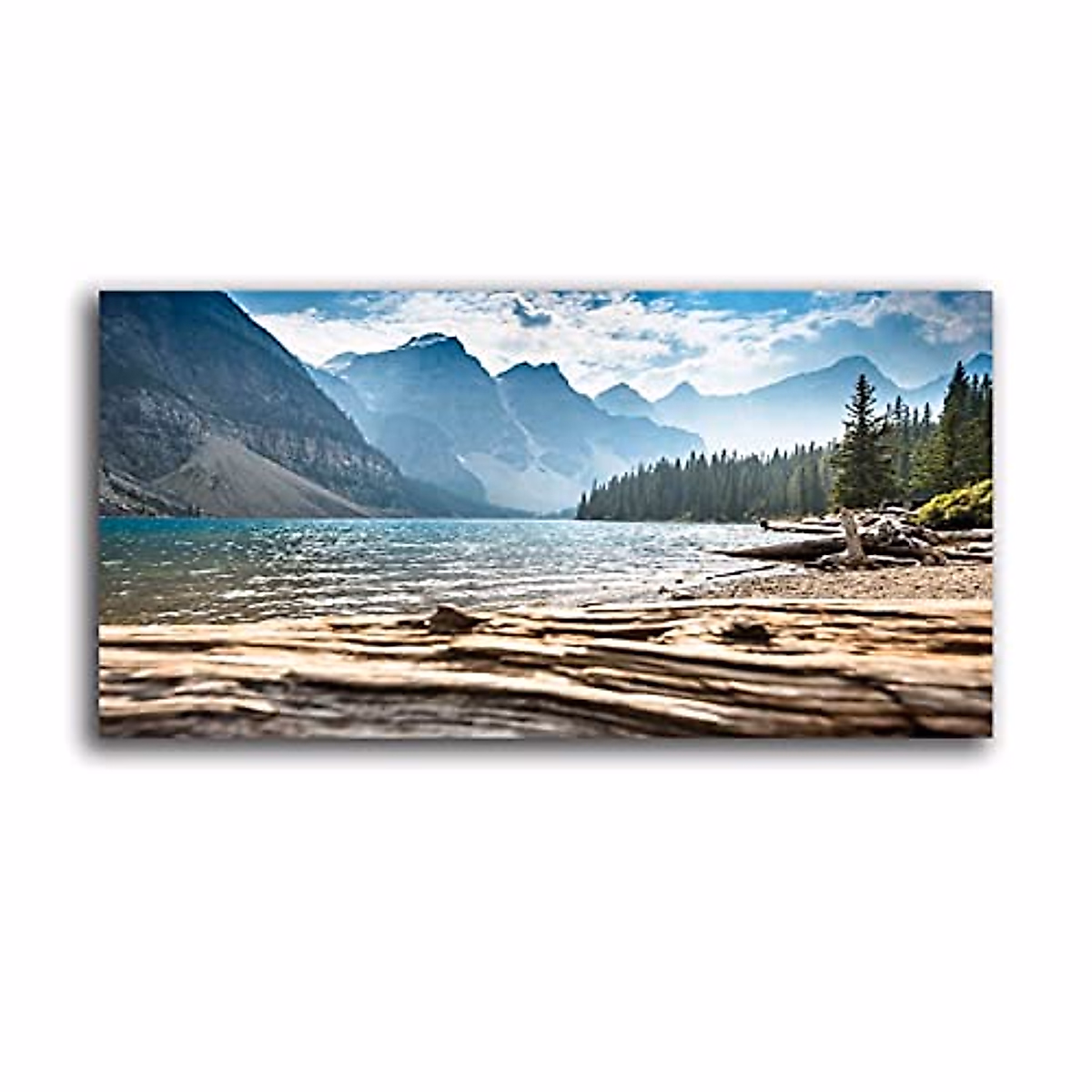WRHIDBLSWRW Framed Canvas Wall Art Print On Canvas Moraine Lake in Banff National Park Canada Pictures Posters Artwork for Living Room Bedroom Ready to Hang Wall Decor 20X40