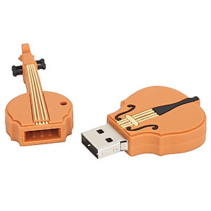 USB Flash Drive, Violin Shaped USB 2.0 Memory Stick Pen Drive Novelty Thumb Drive, Portable USB Drive Pendrive(32GB)