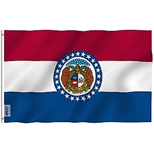 ANLEY Fly Breeze 3x5 Foot Missouri State Flag - Vivid Color and Fade Proof - Canvas Header and Double Stitched - Missouri MO Flags Polyester with Brass Grommets 3 X 5 Ft