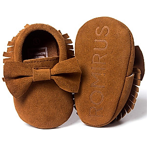 LIVEBOX Infant Baby Girls and Boys Premium Soft Sole Moccasins Tassels Prewalker Anti-Slip Toddler Shoes