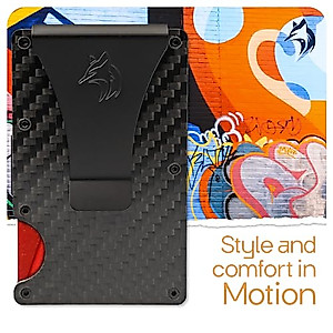 TRAVELINGO wallets for men, Carbon Wallets For Men Minimalist Credit Card Holder - Slim Wallet for Men with RFID Blocking - Front Pocket Wallet with Money Clip (Carbon Fiber)