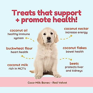 CocoTherapy Coco-Milk Bones Dog Treat (Red Velvet) 6 Oz.