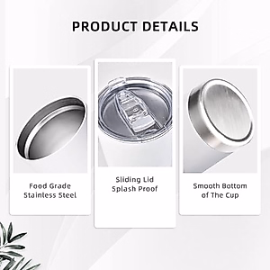 HQFFPOO 20 oz Tumbler with Lid and Straws Coffee Travel Mug Stainless Steel Cups Insulated Coffee Mug Leak Proof for Women, Sports, Outdoor, Gym, Men - 4th July