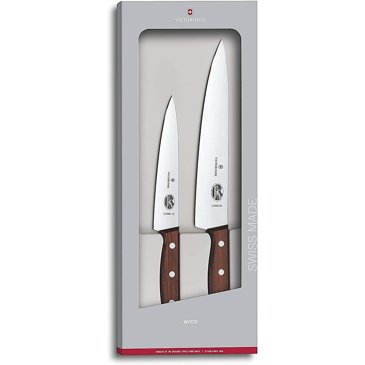 Victorinox Carving Set - Kitchen Knife Set for Home Essentials - Includes 2 Cooking Knives - Perfect for Cutting Fruit, Vegetables & Meat - Wooden Handle, 2-Piece Set