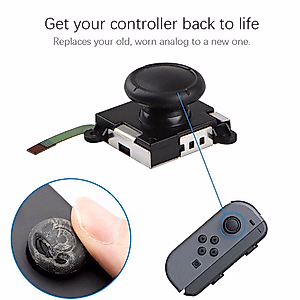 Vanjunn Joycon Repair Tool Kit for Nintendo Switch OLED and Switch 2017, Replacement Thumb Joystick with Latches and Screwdrivers Kit,4 Analog 3D Thumb Sticks and Thumbstick Caps