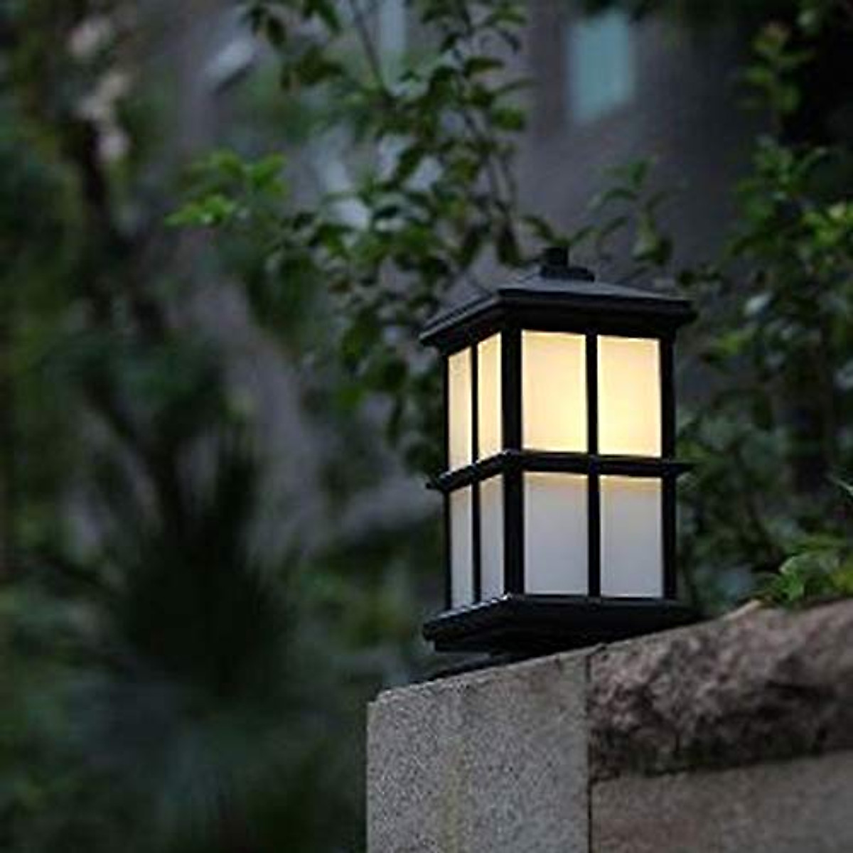 LZQDM Simple Chinese Style Column Head Lamp LED Doorpost Garden Lamp Waterproof Super Bright Villa Fence Home Door Lamp