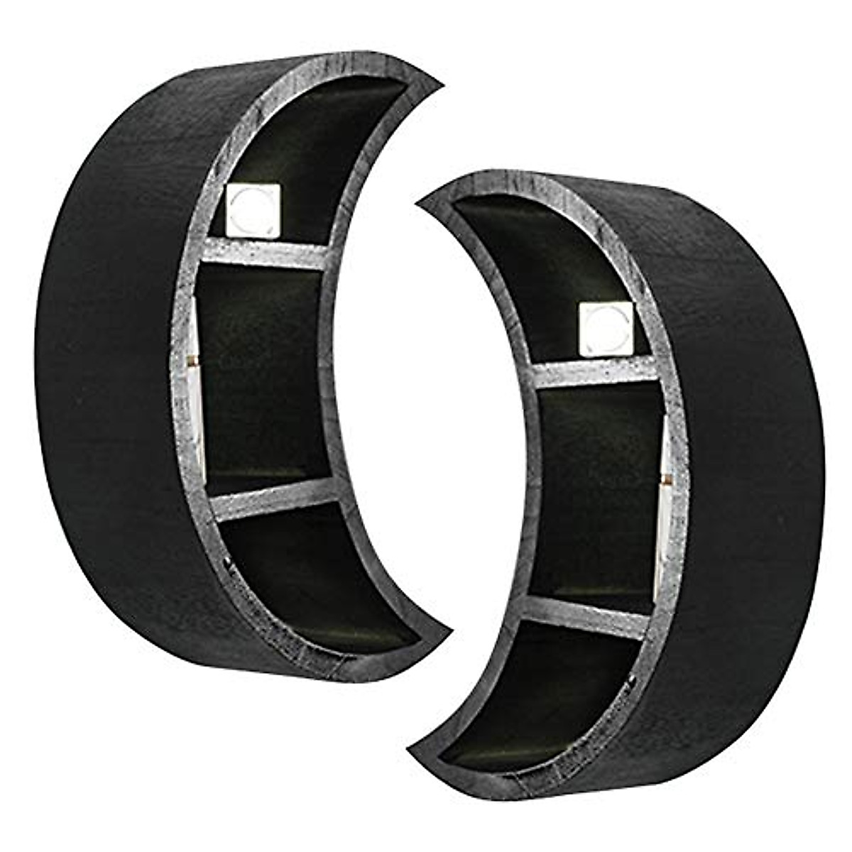 CALIDAKA 2Pcs Moon Shelves Crescent Moon Shelf Wall Mounted Wooden Crystal Moon Floating Shelves Hanging Storage Disaplay Shelf Moon Wall Decor for Living Room Bedroom Bathroom Kitchen