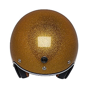 TORC Unisex-Adult Open-face Style (T50 Route 66) 3/4 Motorcycle Helmet with Solid Color (Gold Metallic), Large
