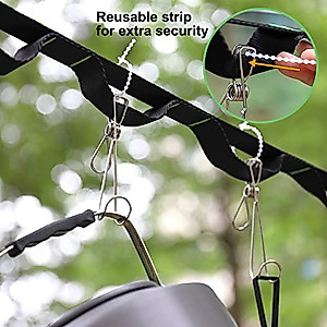 Ayaport Campsite Storage Strap 25FT Camping Lanyard Tent Hanging Organizer with 20 Loops 12 Hooks Must Have Tent Gear Camp Kitchen Accessories