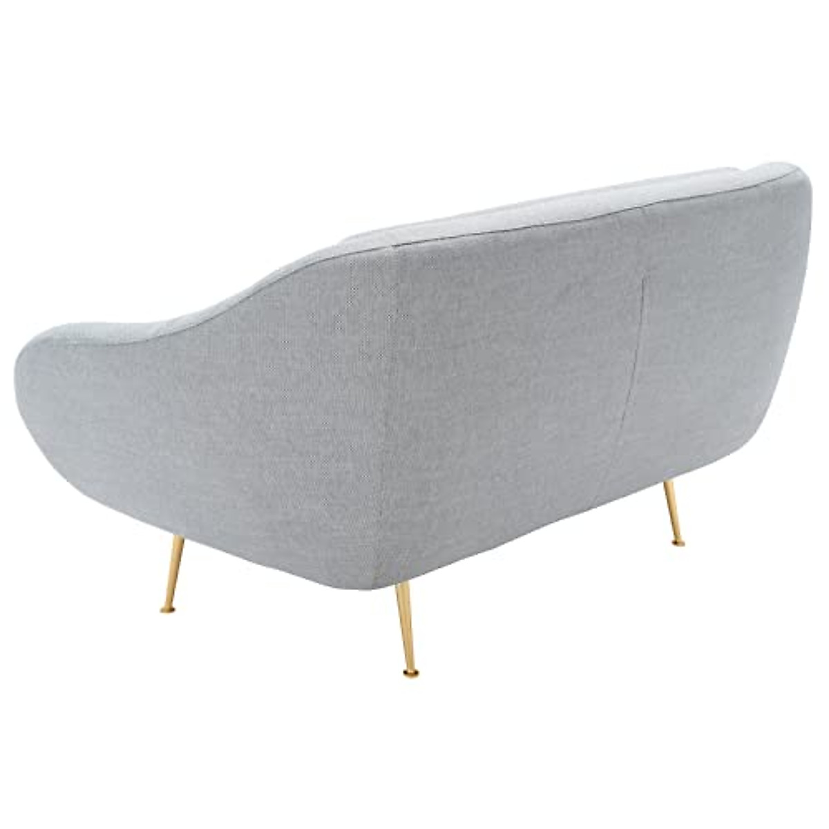 Safavieh Couture Home Collection Belladonna Mid-Century Light Grey Upholstered Living Room Bedroom Foyer Loveseat Settee SFV4525A