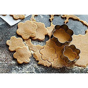 Fox Run Flower Cookie cutters, 6 piece, Metallic,3621